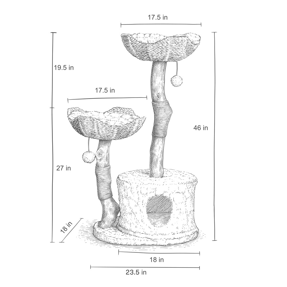 Cat Trees For Large Cats, Wicker Cat Tree, Cat Tree With Basket – Mau
