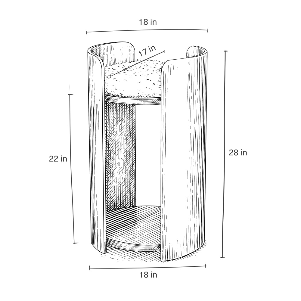 Castillo Cat Tree For Large Cats, Sleek Wooden Cat Tree, Modern Design ...