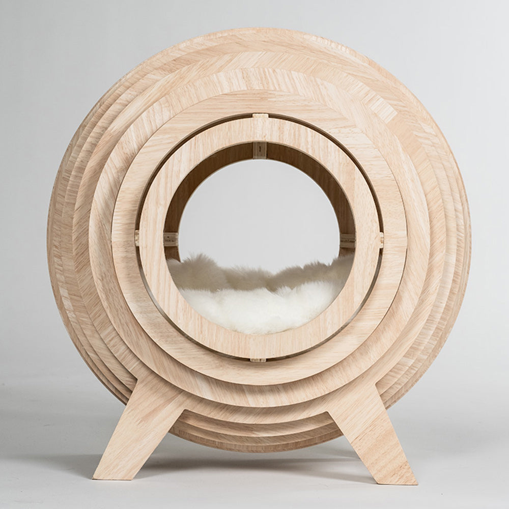 Modern Sphere Cat Bed, Wooden Cat Bed, Cat Bed Cave | Mau